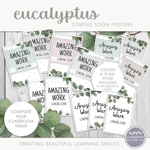 EUCALYPTUS Coming Soon Posters, Modern Plants Classroom Display Decor ...