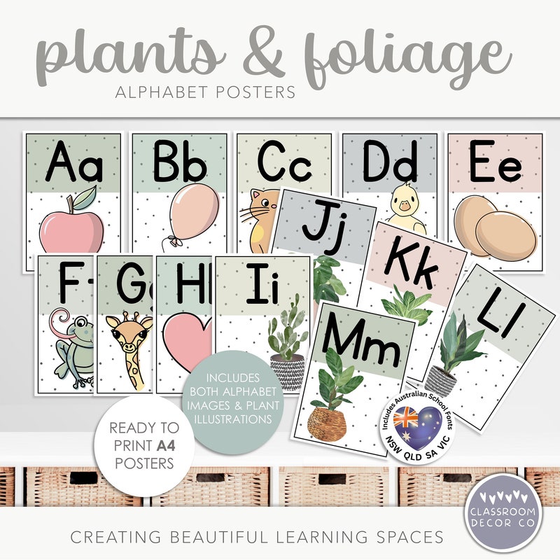 Modern Alphabet Poster - Etsy