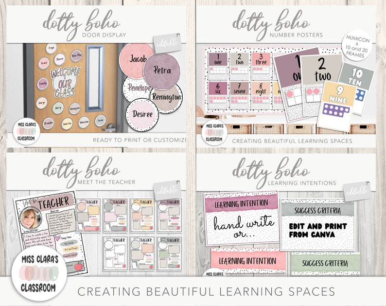 DOTTY BOHO Complete Classroom Display Label Bundle Neutral - Etsy