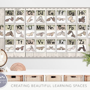 BOHO FARMHOUSE AUSLAN Sign Language Posters, Australian Sign Language ...