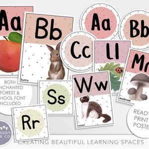 ENCHANTED FOREST Alphabet Posters, Classroom Letters Display, Letter ...