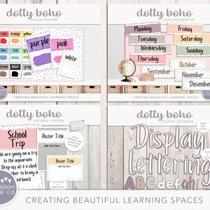 DOTTY BOHO Complete Classroom Display Label Bundle, Neutral Classroom ...