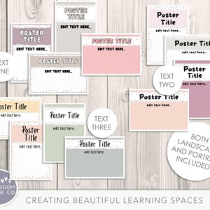 DOTTY BOHO Editable Classroom Posters, Customizable Display, Classroom ...