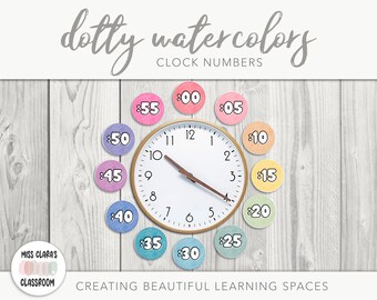 Rainbow Clock Numbers - Etsy