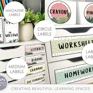 ENCHANTED FOREST Storage Label Bundle, Classroom Organization Labels ...