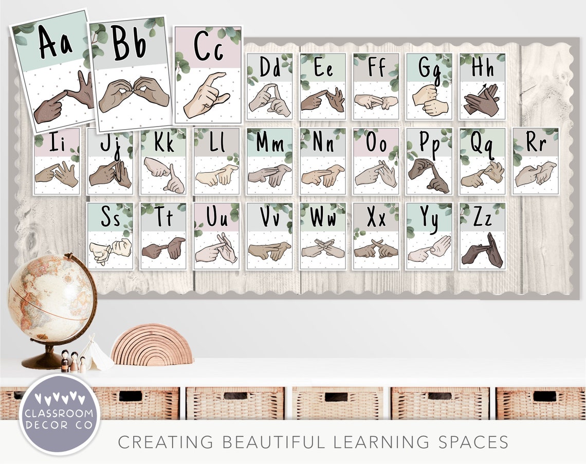 EUCALYPTUS BSL Sign Language Posters, British Sign Language Display ...