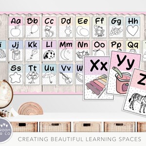 PASTEL CUTIE Alphabet Posters, Classroom Letters Display, Letter ...