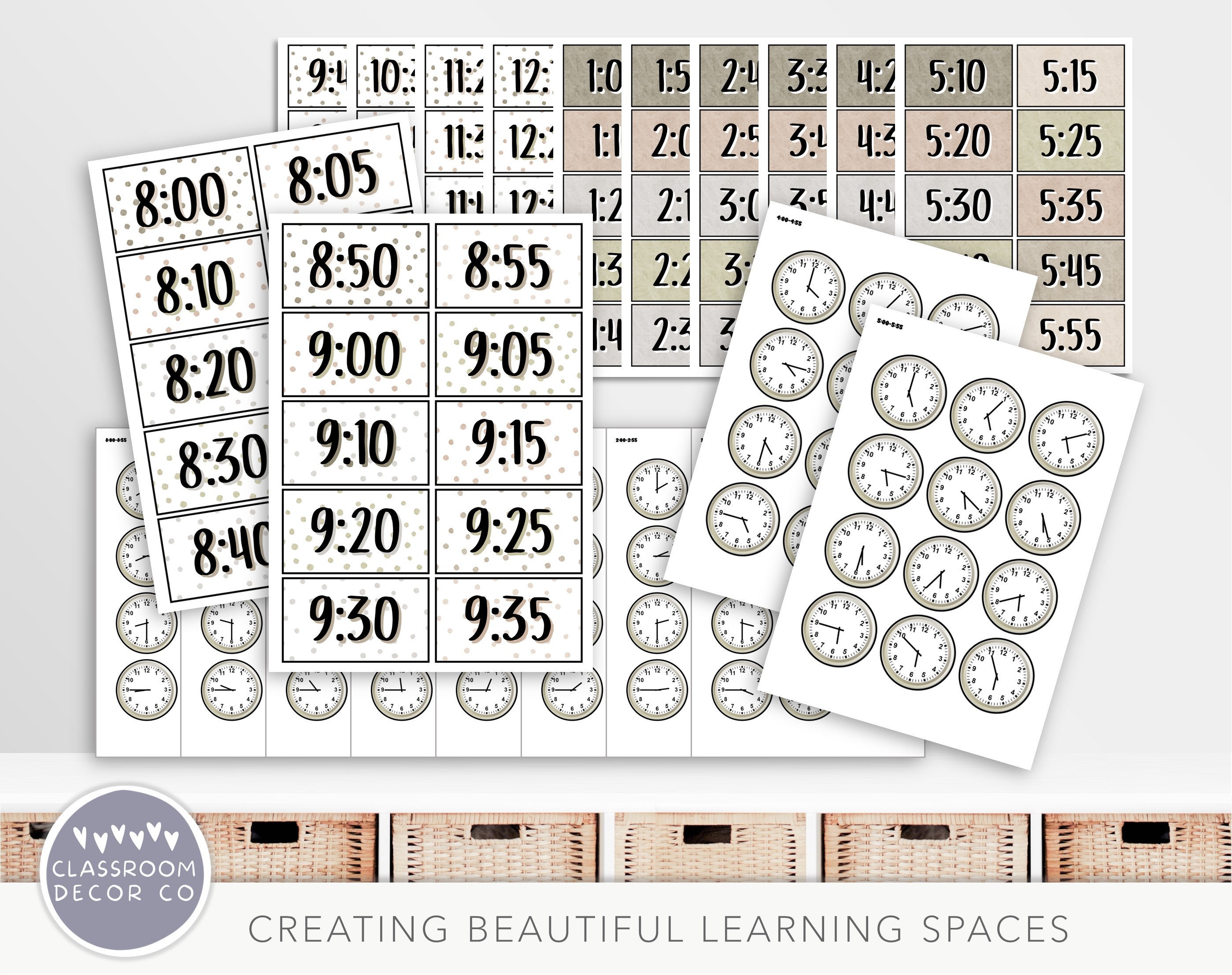 BOHO FARMHOUSE Daily Schedule Classroom Timetable Display - Etsy