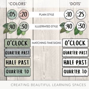 PLANTS & FOLIAGE Clock Numbers, Clock Printables, Classroom Printables ...