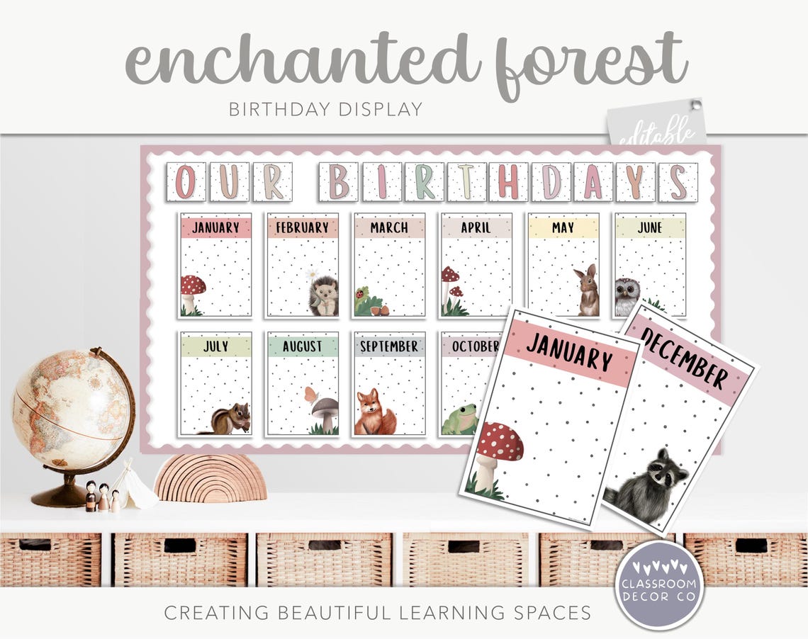 ENCHANTED FOREST Birthday Display, Celebration Classroom Display ...