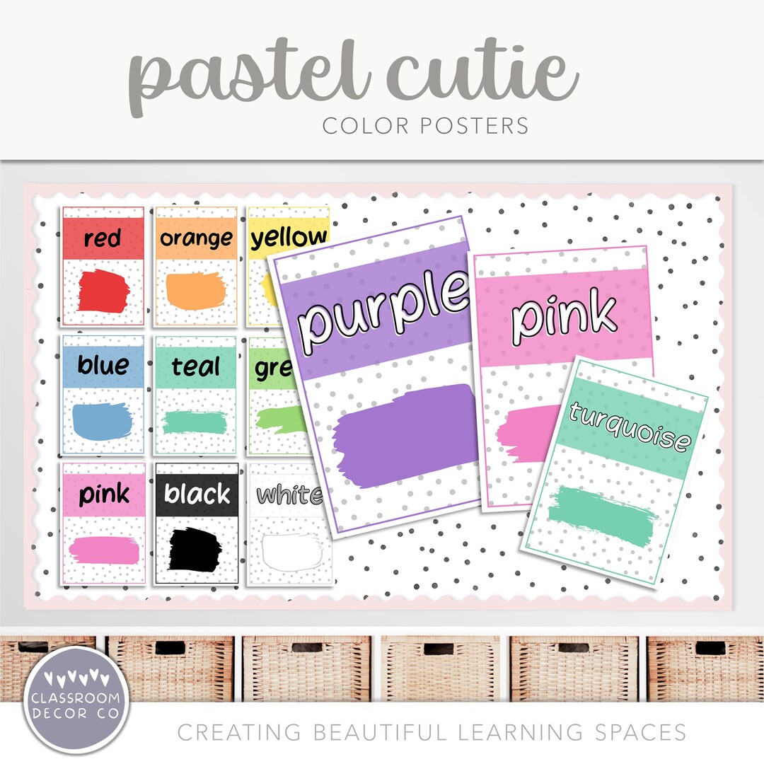 PASTEL CUTIE Color Posters, Classroom Printables, Pastel Classroom ...