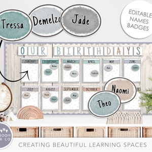 BEACHY BOHO Birthday Display, Celebration Classroom Display, Rustic ...