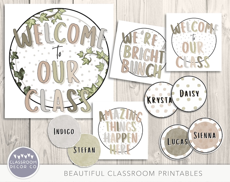 BOHO FARMHOUSE Classroom Door Display, Customizable Display, Classroom ...
