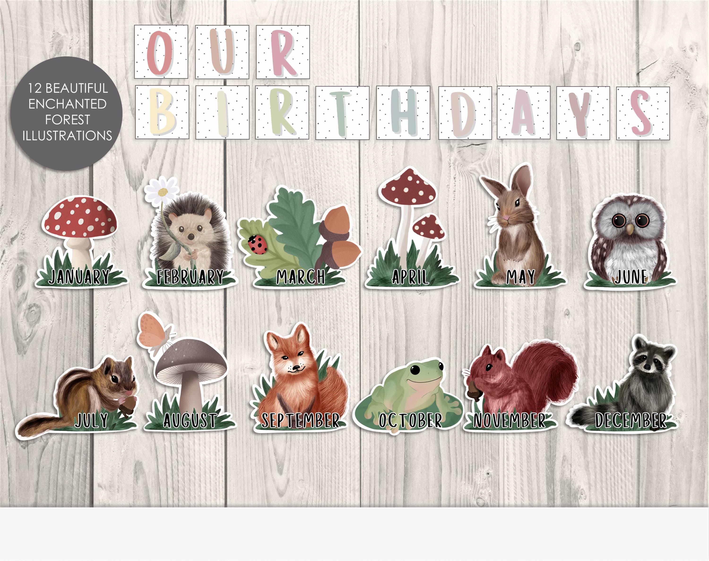 ENCHANTED FOREST Birthday Display, Celebration Classroom Display ...