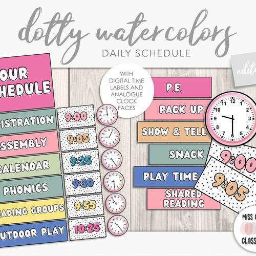 Visual Timetable Schedule Boho Rainbow Neutral Classroom - Etsy