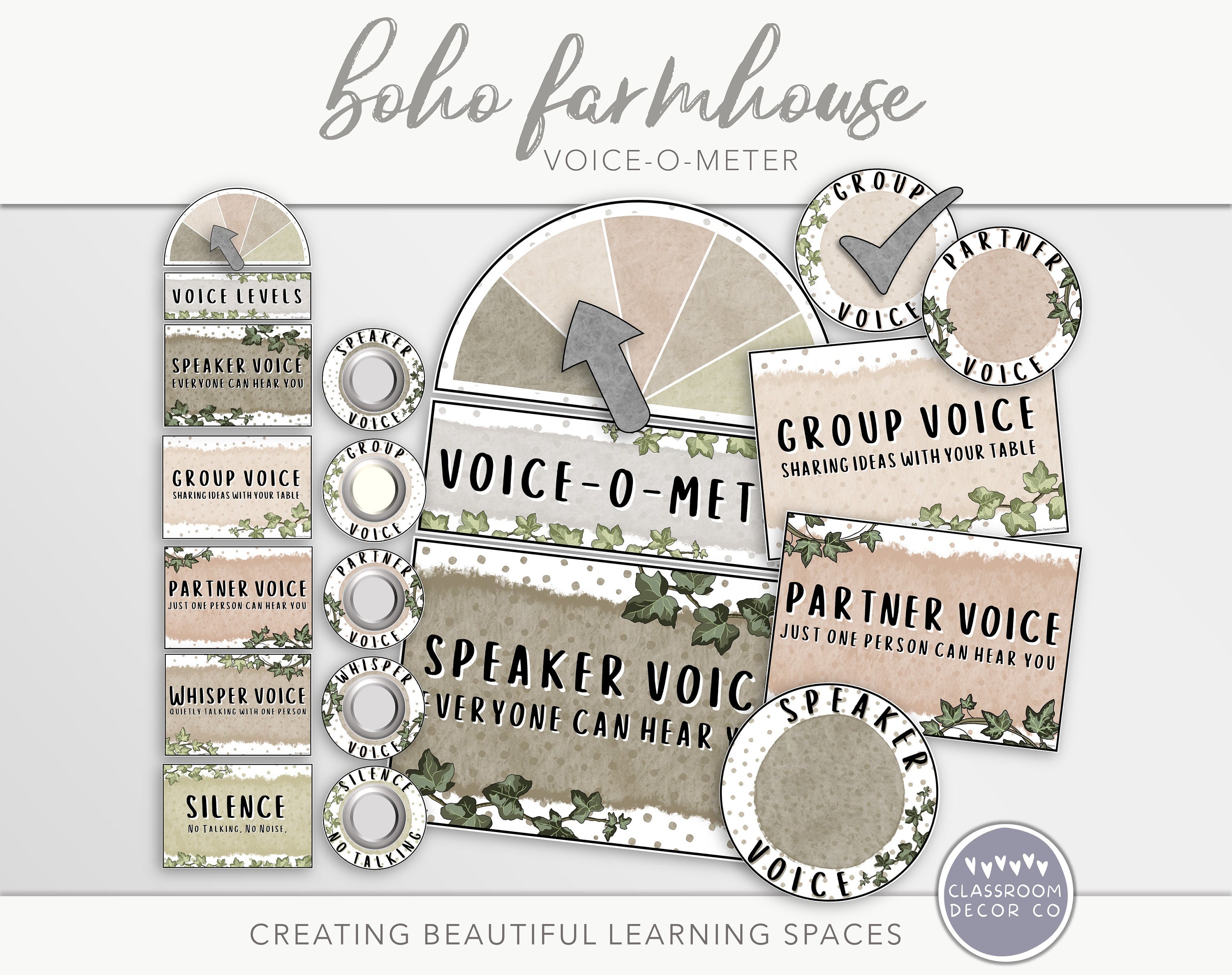 BOHO FARMHOUSE Noise-o-meter Voice Level Display Noise Level - Etsy