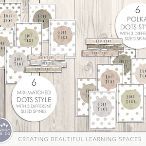 BOHO FARMHOUSE Binder Covers and Spines, Custom Classroom Organization ...