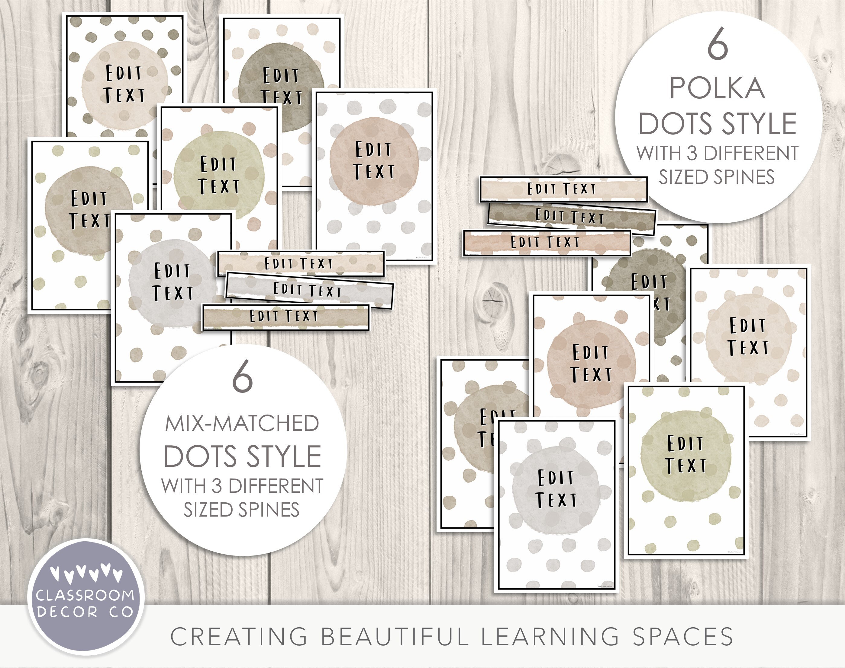 BOHO FARMHOUSE Binder Covers and Spines, Custom Classroom Organization ...