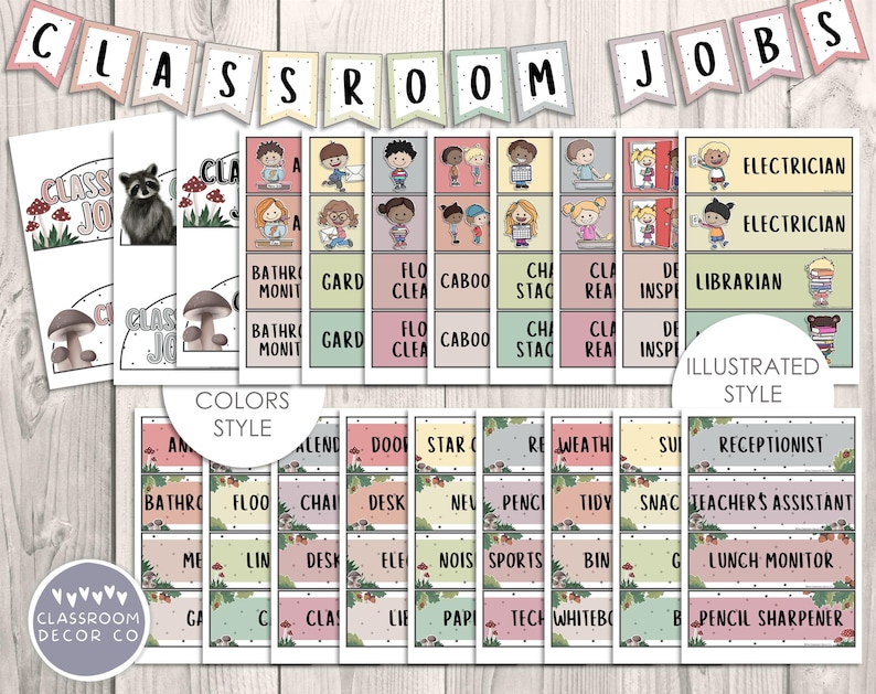 ENCHANTED FOREST Classroom Jobs Display | Rustic Woodland Decor ...