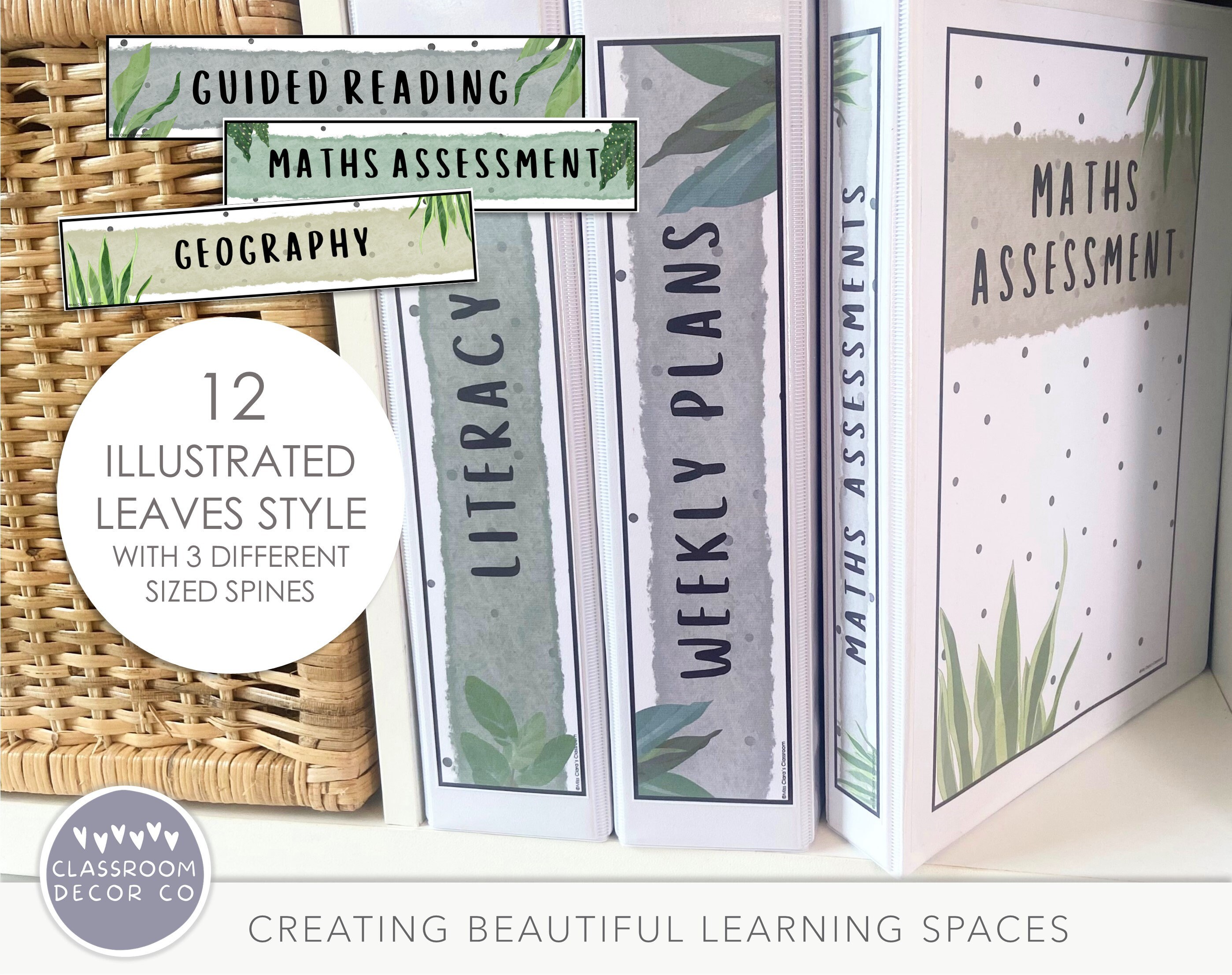PLANTS & FOLIAGE Binder Covers and Spines, Classroom Organization ...
