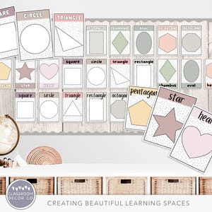 DOTTY BOHO Shape Posters, Classroom Printables, Neutral Classroom Decor ...