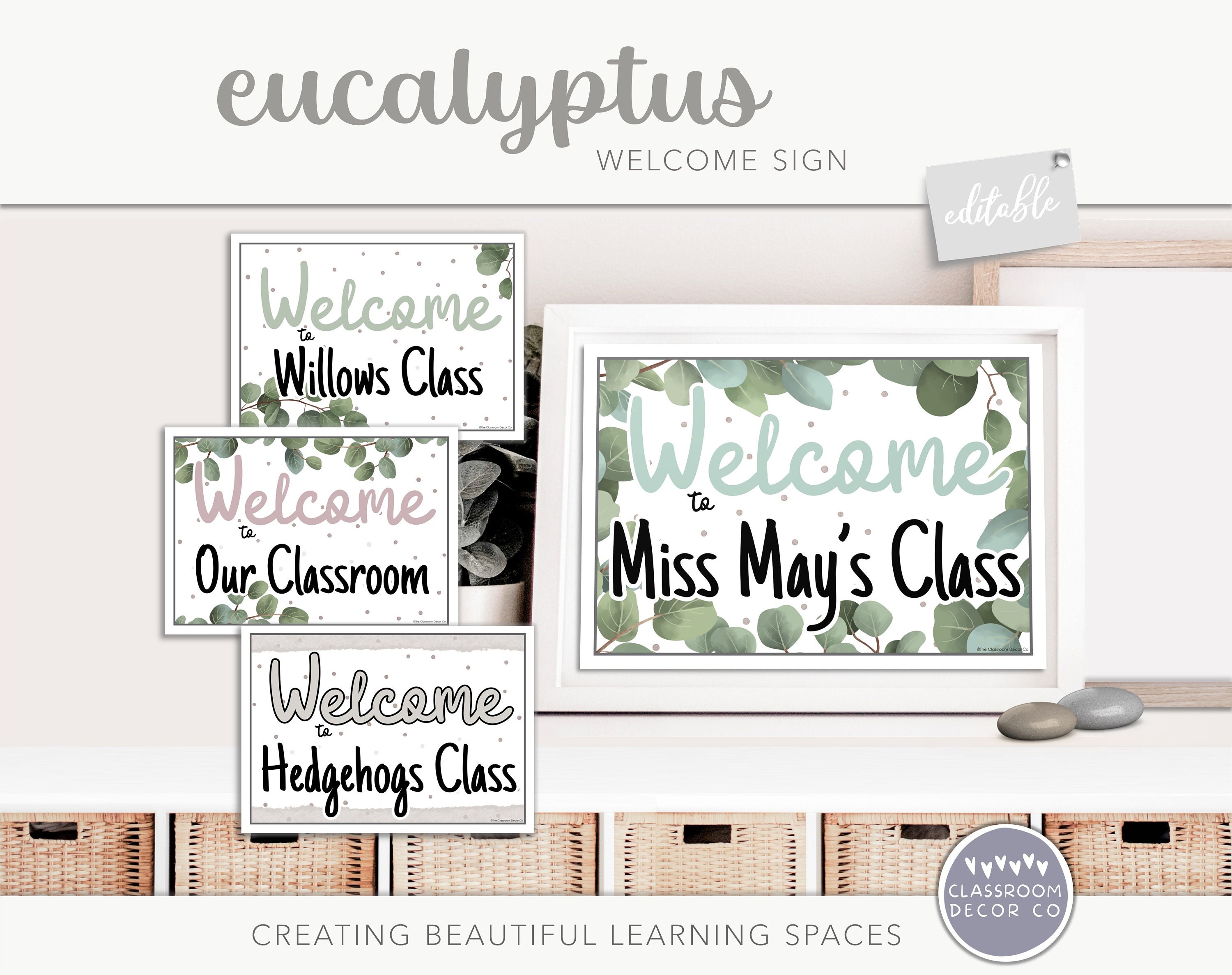 EUCALYPTUS Welcome Sign Customizable Classroom Sign - Etsy