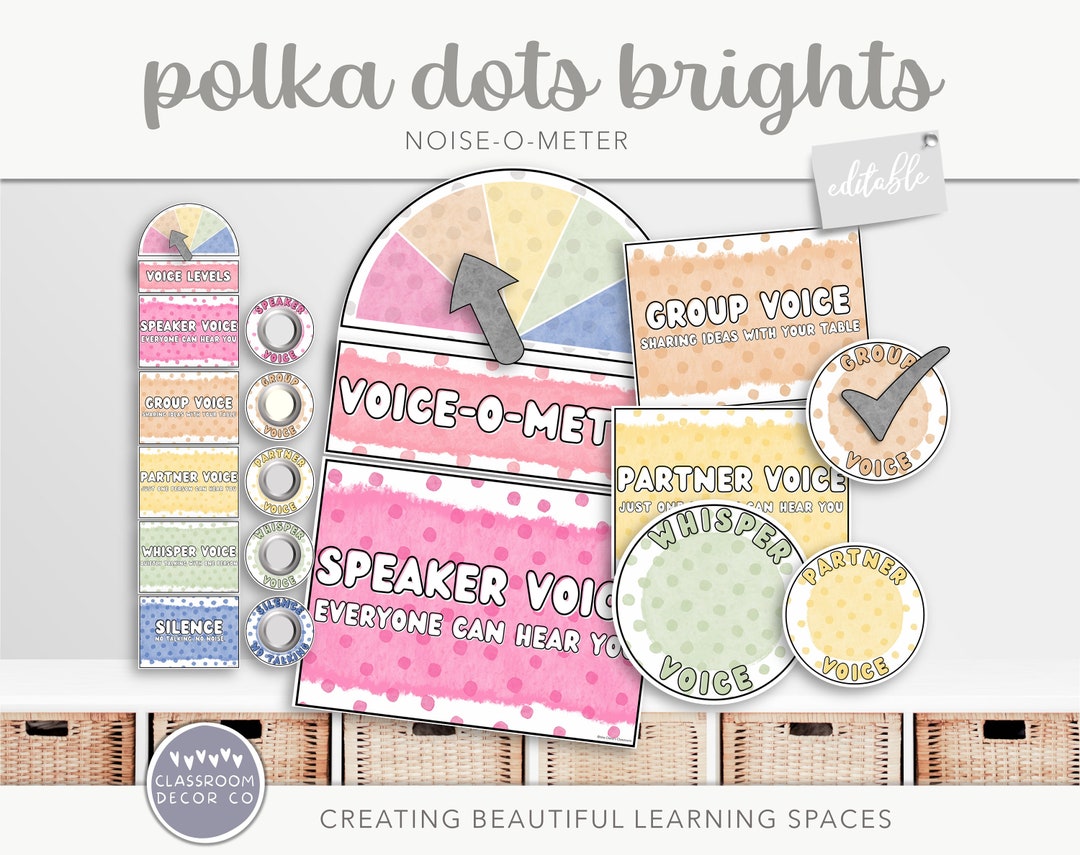 POLKA DOTS ‘BRIGHTS’ Noise-o-meter, Voice Noise Level Display, Bright ...