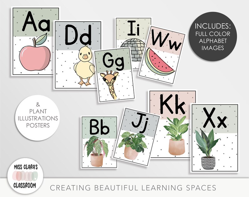 PLANTS & FOLIAGE Alphabet Posters Classroom Letters Display - Etsy