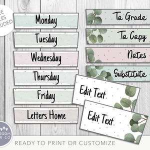 EUCALYPTUS Teacher Trolley Labels, 10 Drawer Rolling Cart Label Bundle ...