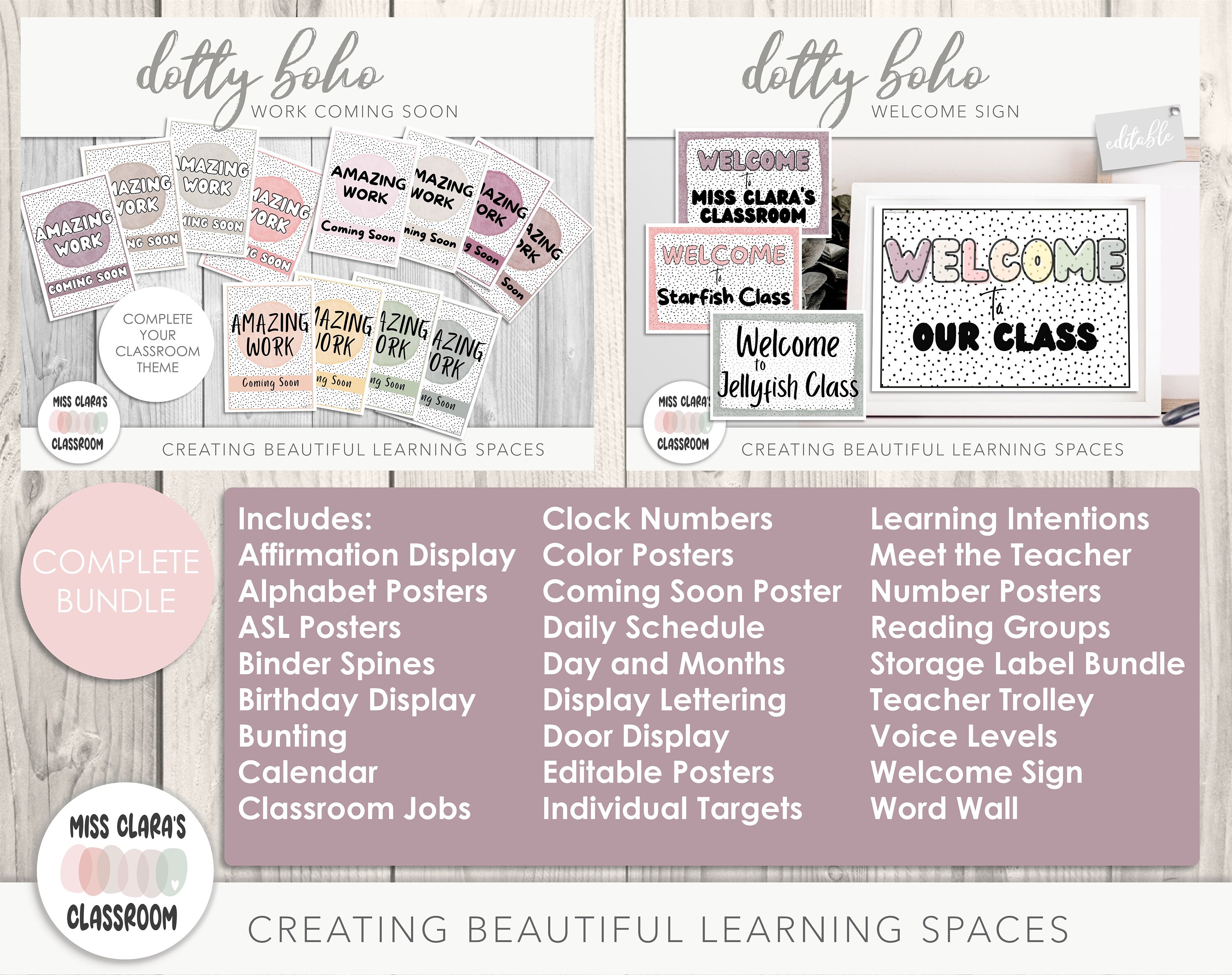DOTTY BOHO Complete Classroom Display Label Bundle Neutral - Etsy