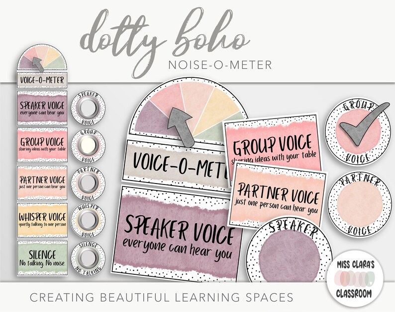 DOTTY BOHO Noise-o-meter Voice Levels Display Noise Levels - Etsy