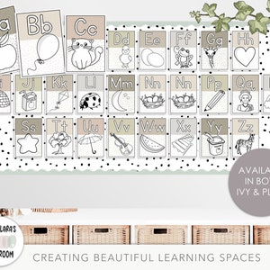 BOHO FARMHOUSE Alphabet Posters Classroom Letters Display - Etsy