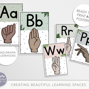 PLANTS & FOLIAGE American Sign Language Posters, ASL Display, Sign ...