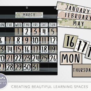 BOHO FARMHOUSE Classroom Calendar, Modern Farmhouse Classroom Calendar ...