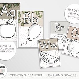 BOHO FARMHOUSE Alphabet Posters Classroom Letters Display - Etsy