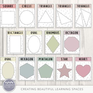 ENCHANTED FOREST Shape Posters, Classroom Printables, Rustic Woodland ...