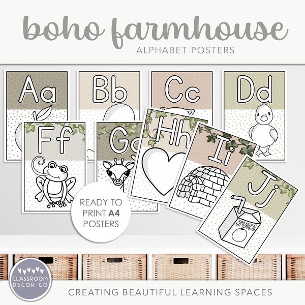 Farmhouse Classroom Alphabet - Etsy
