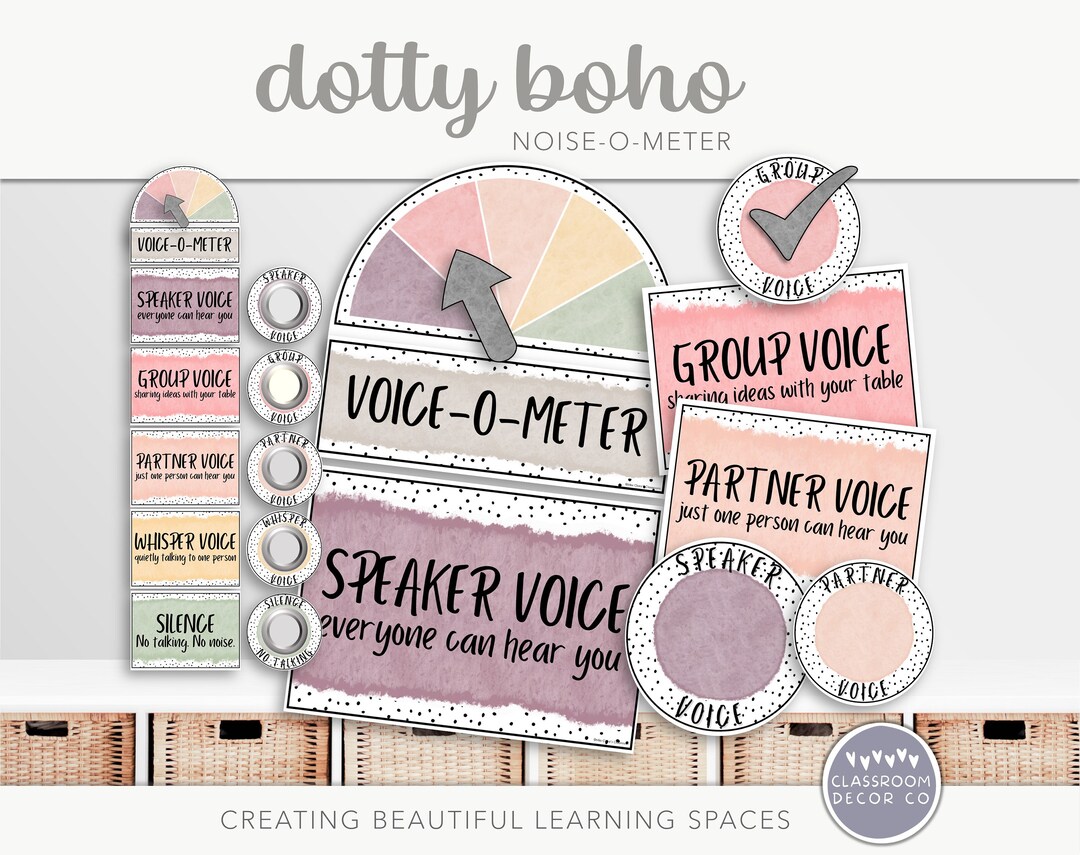 DOTTY BOHO Noise-o-meter Voice Levels Display Noise Levels - Etsy