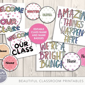 POLKA DOTS ‘BRIGHTS’ Classroom Door Display, Customizable Display ...