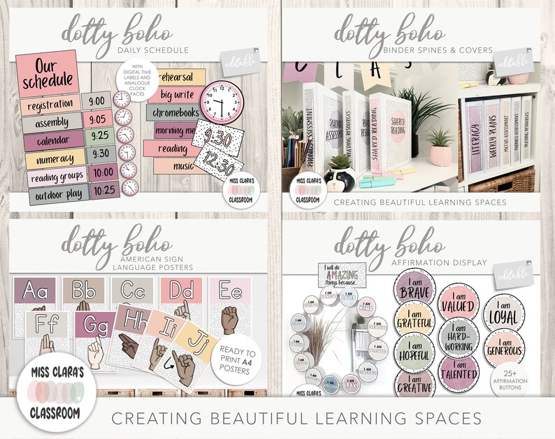 DOTTY BOHO Complete Classroom Display Label Bundle Neutral - Etsy