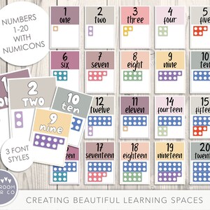 DOTTY BOHO Number Posters, Tens Frames Number Posters, Numicon Display ...