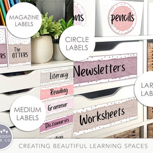 DOTTY BOHO Classroom Storage Label Bundle, Neutral Classroom Decor ...