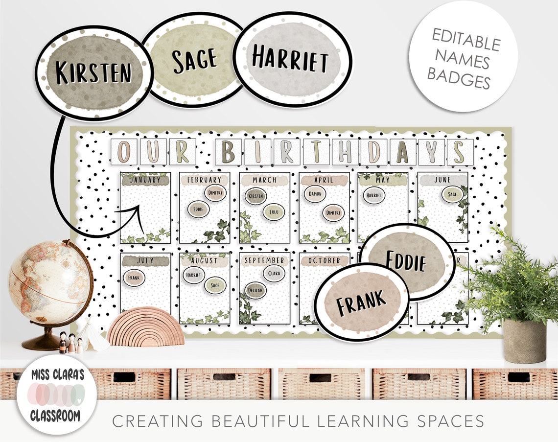 BOHO FARMHOUSE Birthday Display Celebration Classroom - Etsy