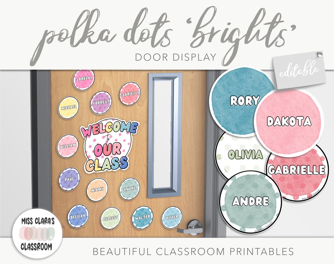 POLKA DOTS BRIGHTS Classroom Door Display Customizable - Etsy