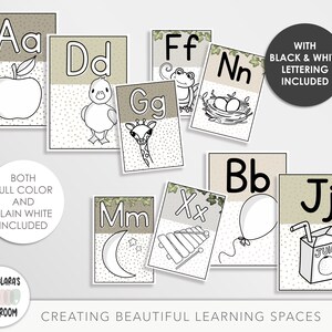 BOHO FARMHOUSE Alphabet Posters Classroom Letters Display - Etsy