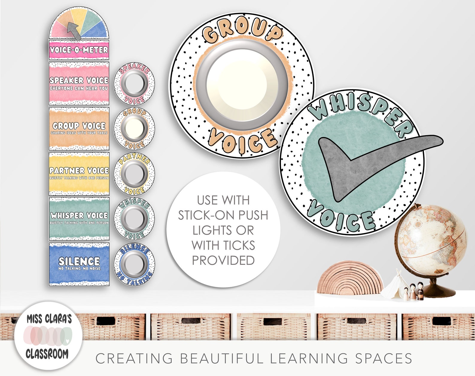 DOTTY WATERCOLOR Noise-o-meter Voice Levels Display Noise - Etsy