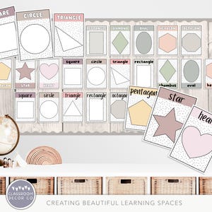 DOTTY BOHO Shape Posters, Classroom Printables, Neutral Classroom Decor ...