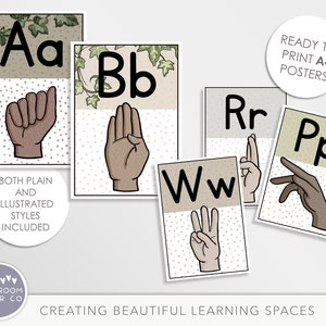BOHO FARMHOUSE American Sign Language Posters, Sign Language Display ...