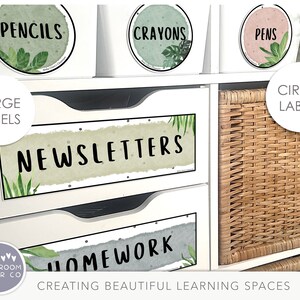 PLANTS & FOLIAGE Storage Label Bundle, Classroom Organization Labels ...