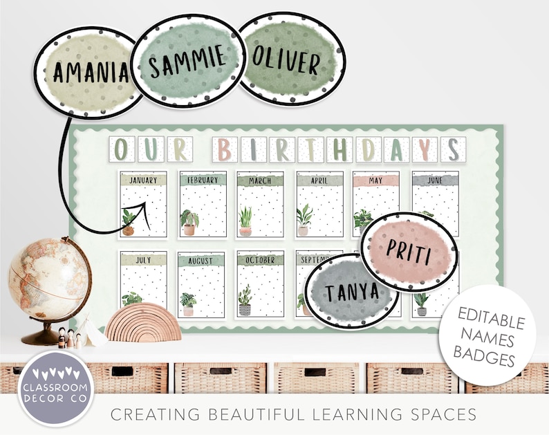 PLANTS & FOLIAGE Birthday Display Celebration Classroom - Etsy